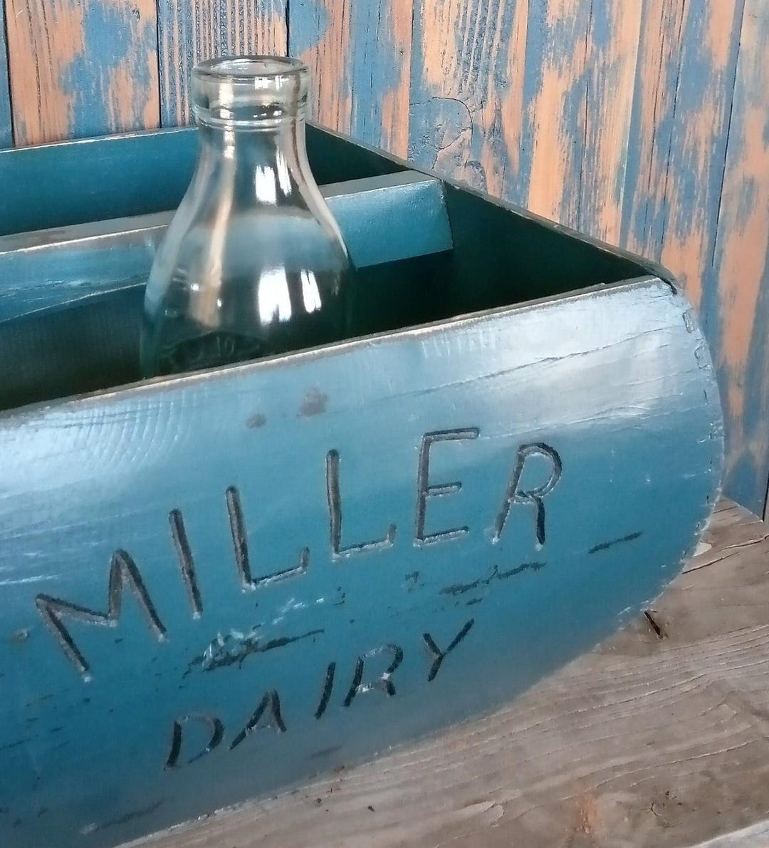RARE Antique Milk Box 1930s Miller Dairy Bentwood Carrying Crate Old ...