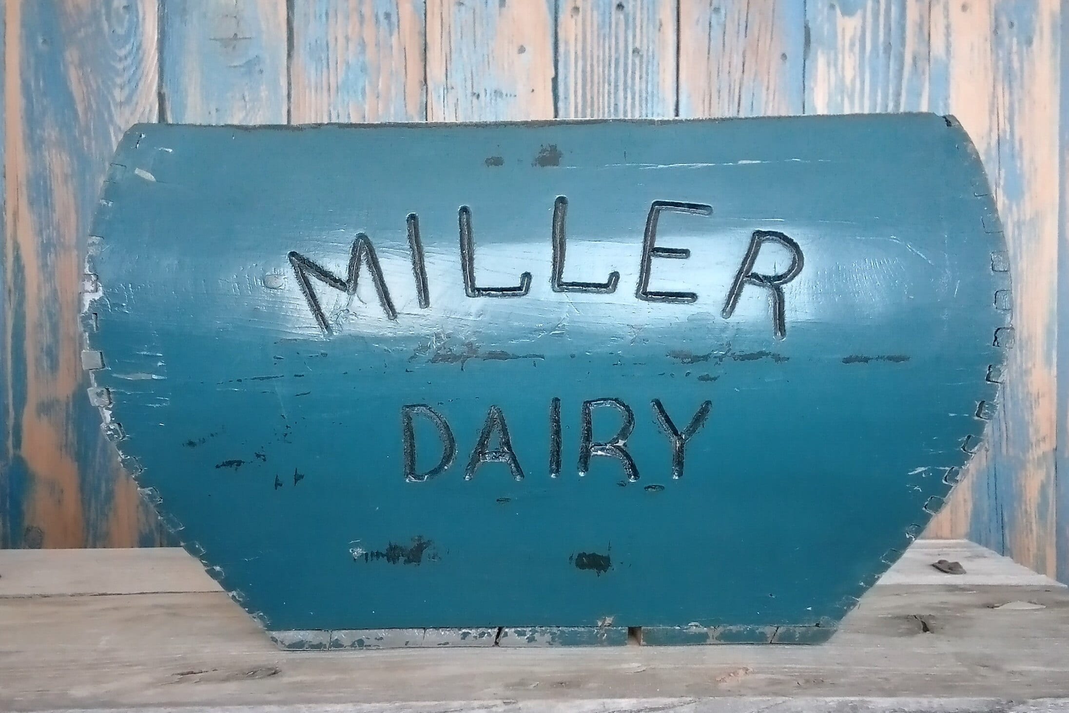 RARE Antique Milk Box 1930s Miller Dairy Bentwood Carrying Crate Old ...