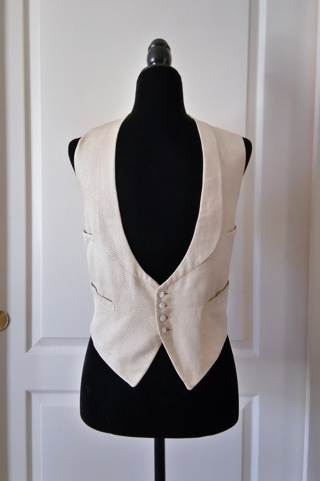 Antique Silk Opera Vest Late 1800s Hand Tailored Vintage Tuxedo Opera ...