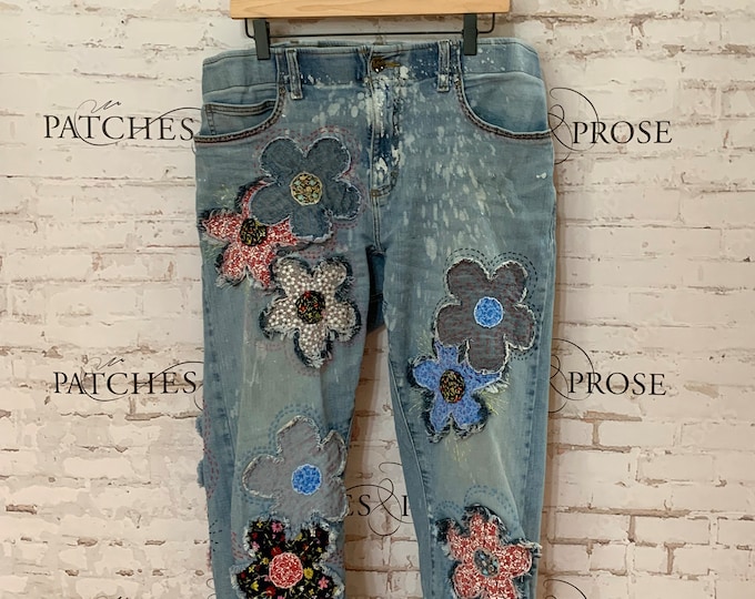 Appliqué Jeans - Etsy