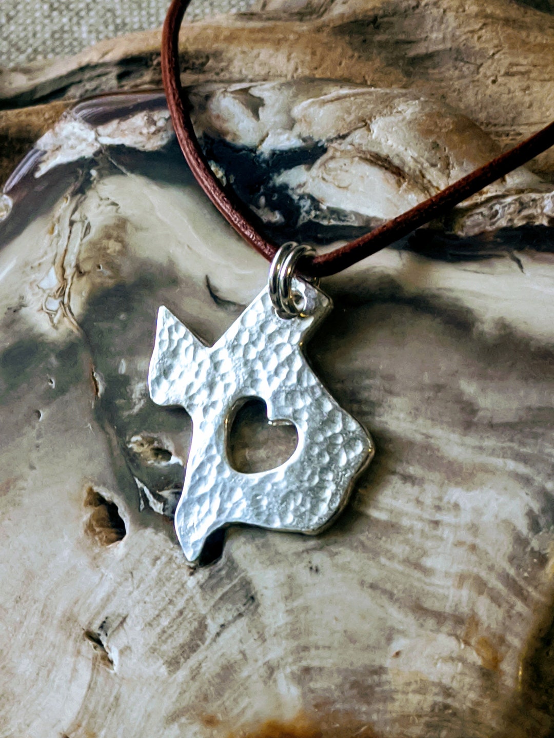 I Love Texas Gift Fine Silver Pendant, Texas State Necklace, Texas ...