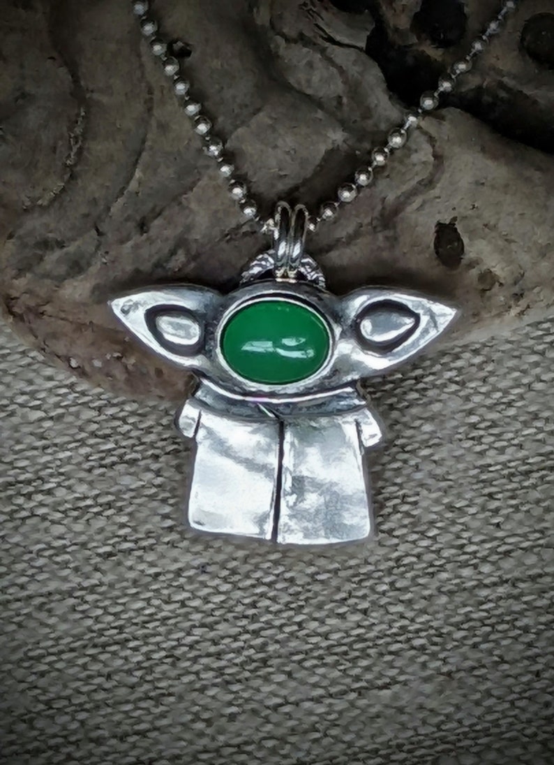 Baby Yoda Likeness Handcrafted Fine Silver Grogu Pendant - Star Wars ...