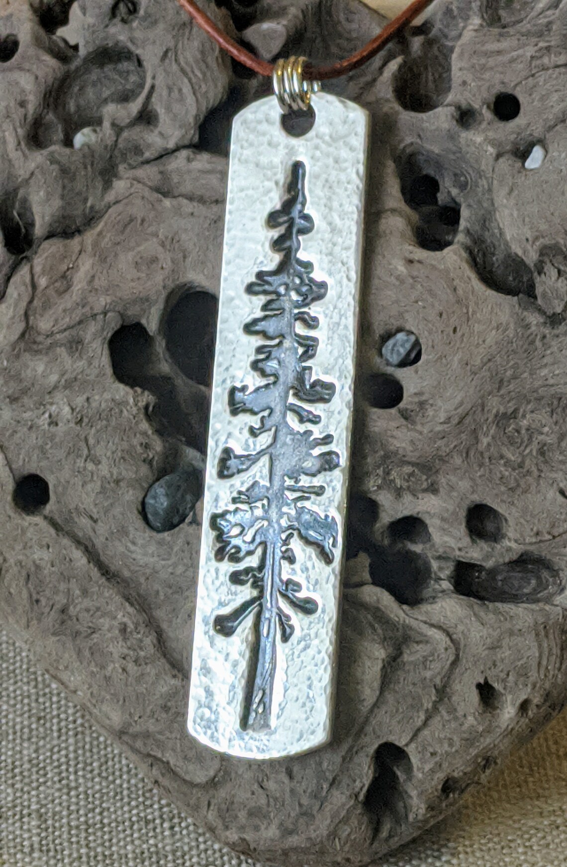 Redwood Tree Necklace Giant Forest Fine Silver Pendant | Etsy