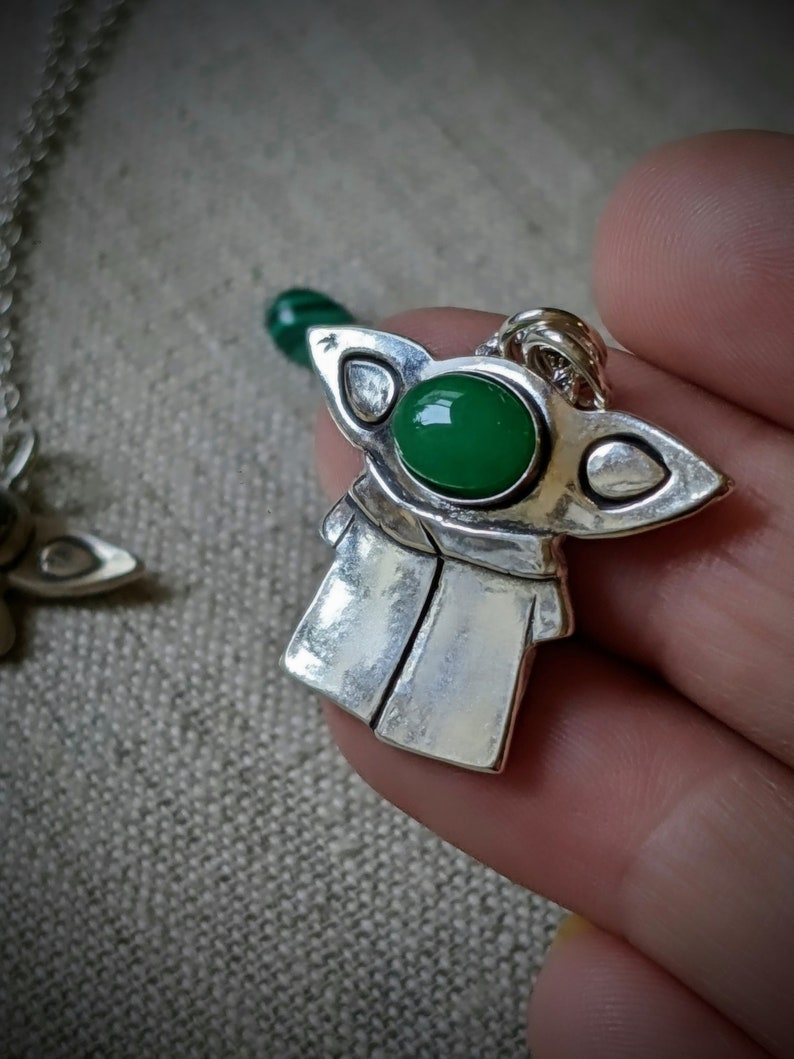Baby Yoda Likeness Handcrafted Fine Silver Grogu Pendant - Star Wars ...