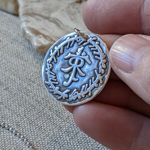 The One Ring and Tolkien Initial Fine Silver Pendant, Lord of the Rings ...