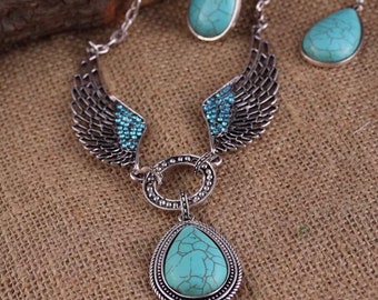 Turquoise Angel Wing - Etsy