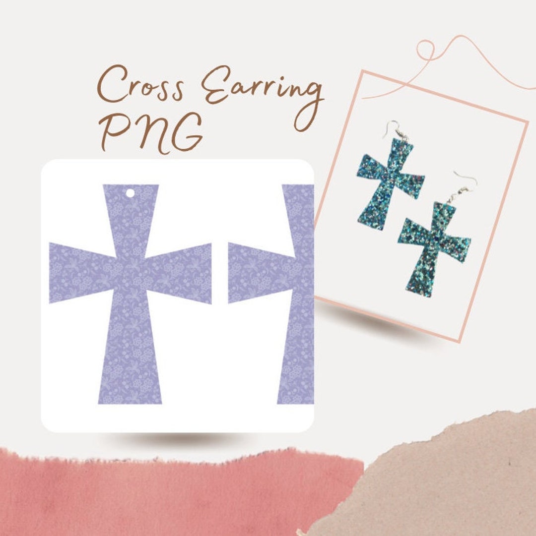 Cross Earring PNG File | DIY Earring Cut File (digital Download) - Etsy