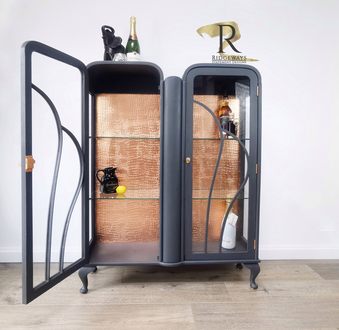 Cabinet Cocktail Gin Display Cabinet Copper Art Deco - Etsy UK