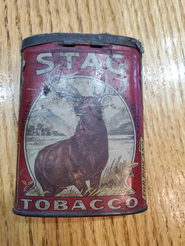 Vintage Stag Tobacco Tin - Etsy