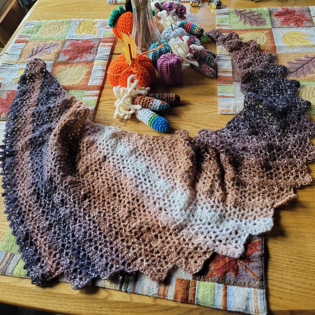 Asymmetric Crochet Shawlette/wrap/scarf - Etsy