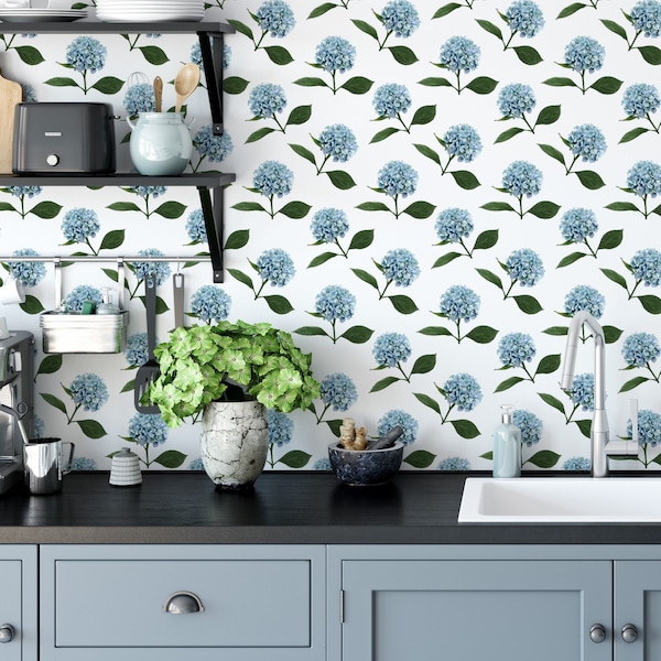 Hydrangea Wallpaper for Home - Etsy