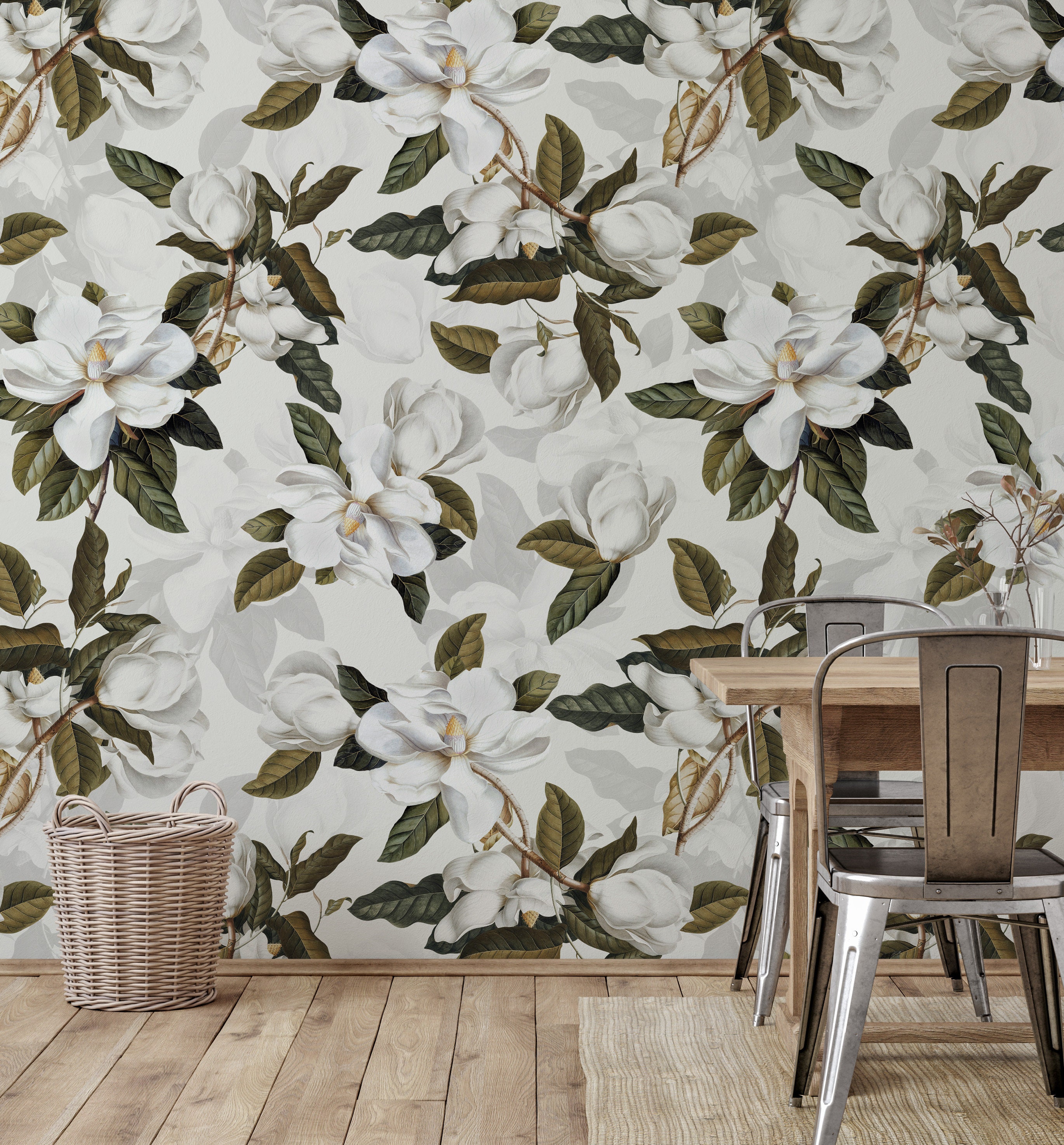 Southern Magnolia Flower Floral Wall Mural Peel and Stick - Etsy