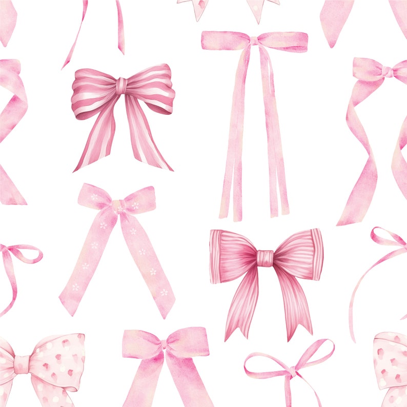 Pink Bows Peel and Stick Wallpaper: Coquette Removable Wall Decor - Etsy