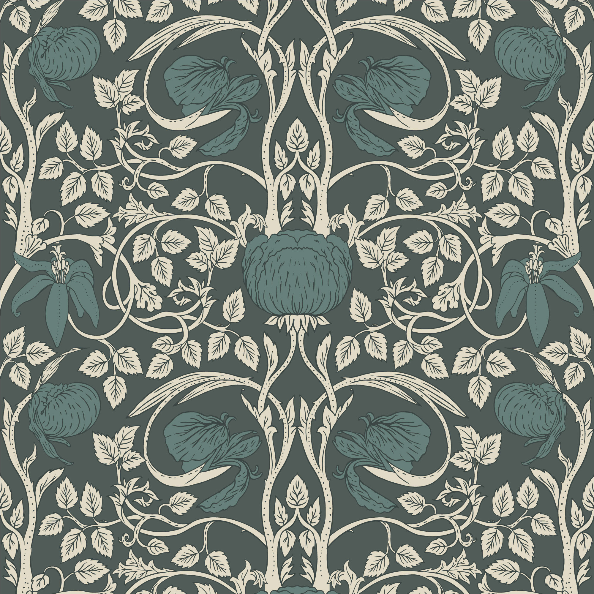 William Morris Style Peel and Stick Wallpaper / Vintage Floral - Etsy