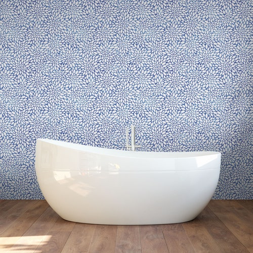 Indigo Wallpaper Rain Drops Watercolor by Paperbrush Blue - Etsy