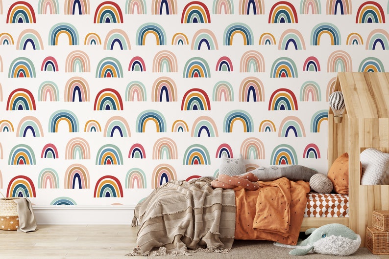 Colorful Rainbow Peel and Stick Wallpaper / Removable - Etsy