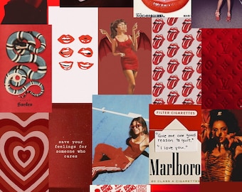 Red Wall Collage Kit - Etsy