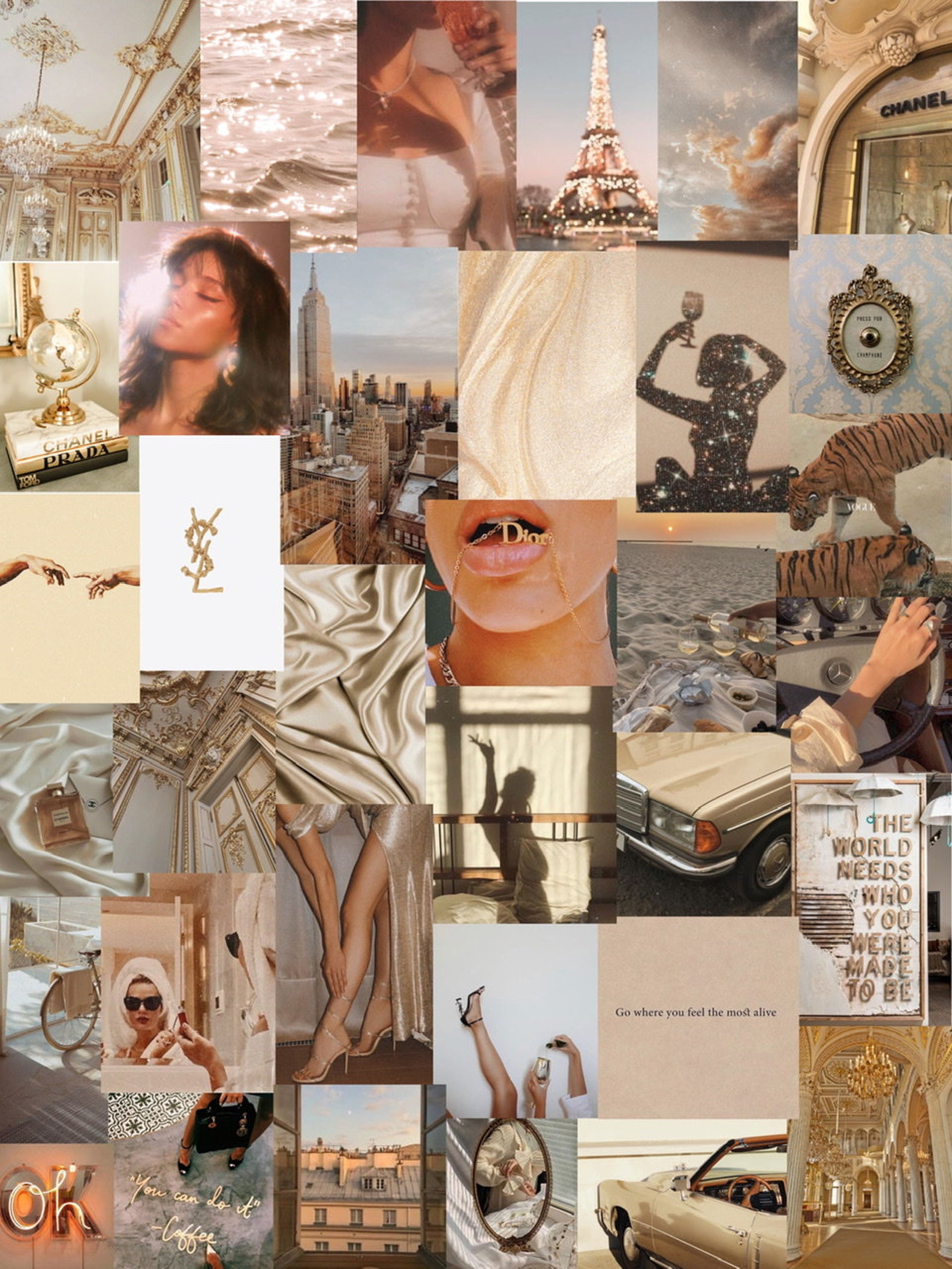 Boujee Gold Designer Art Collage Pack - Etsy