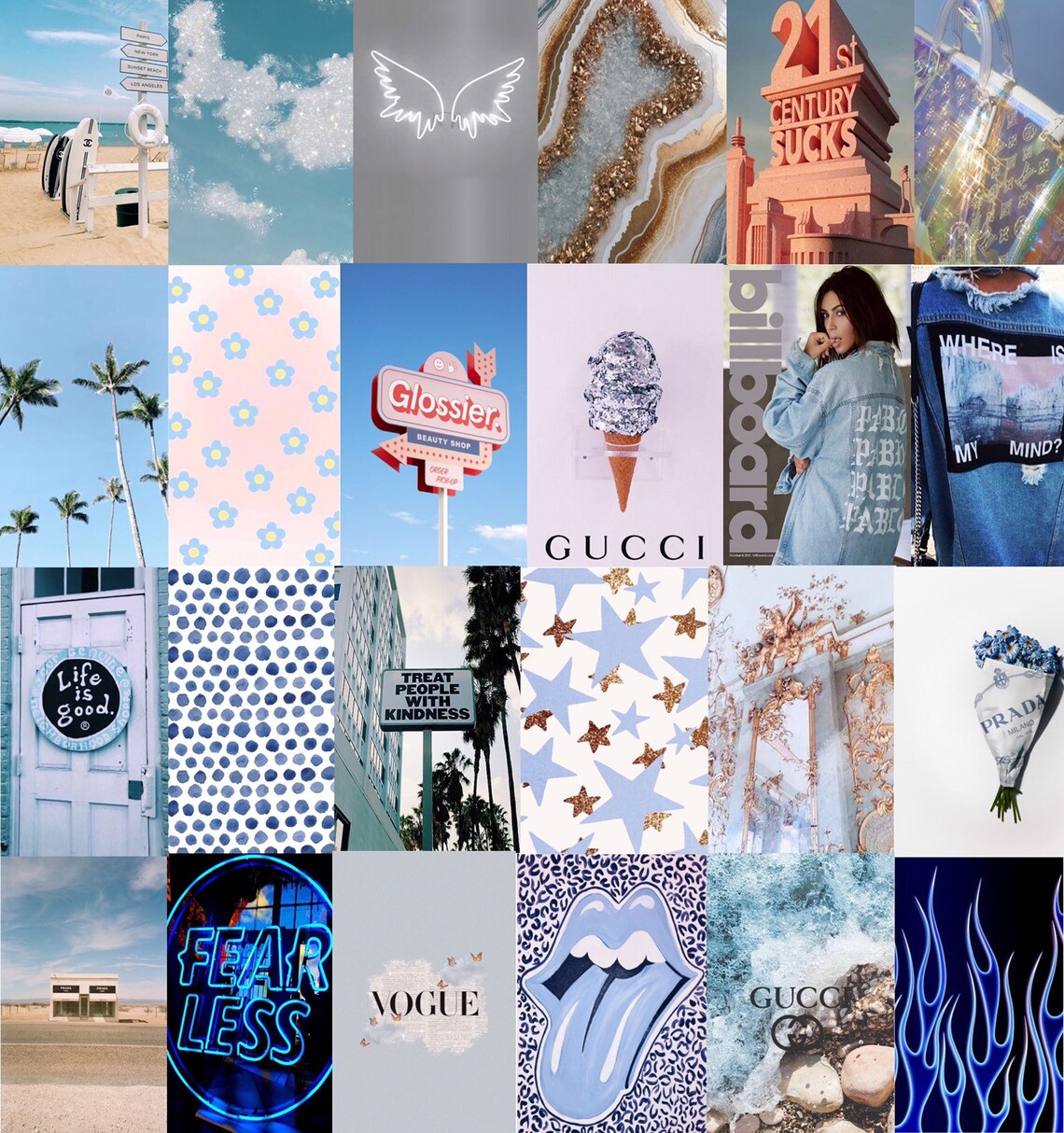 Blue Wealth Wall Collage - Etsy
