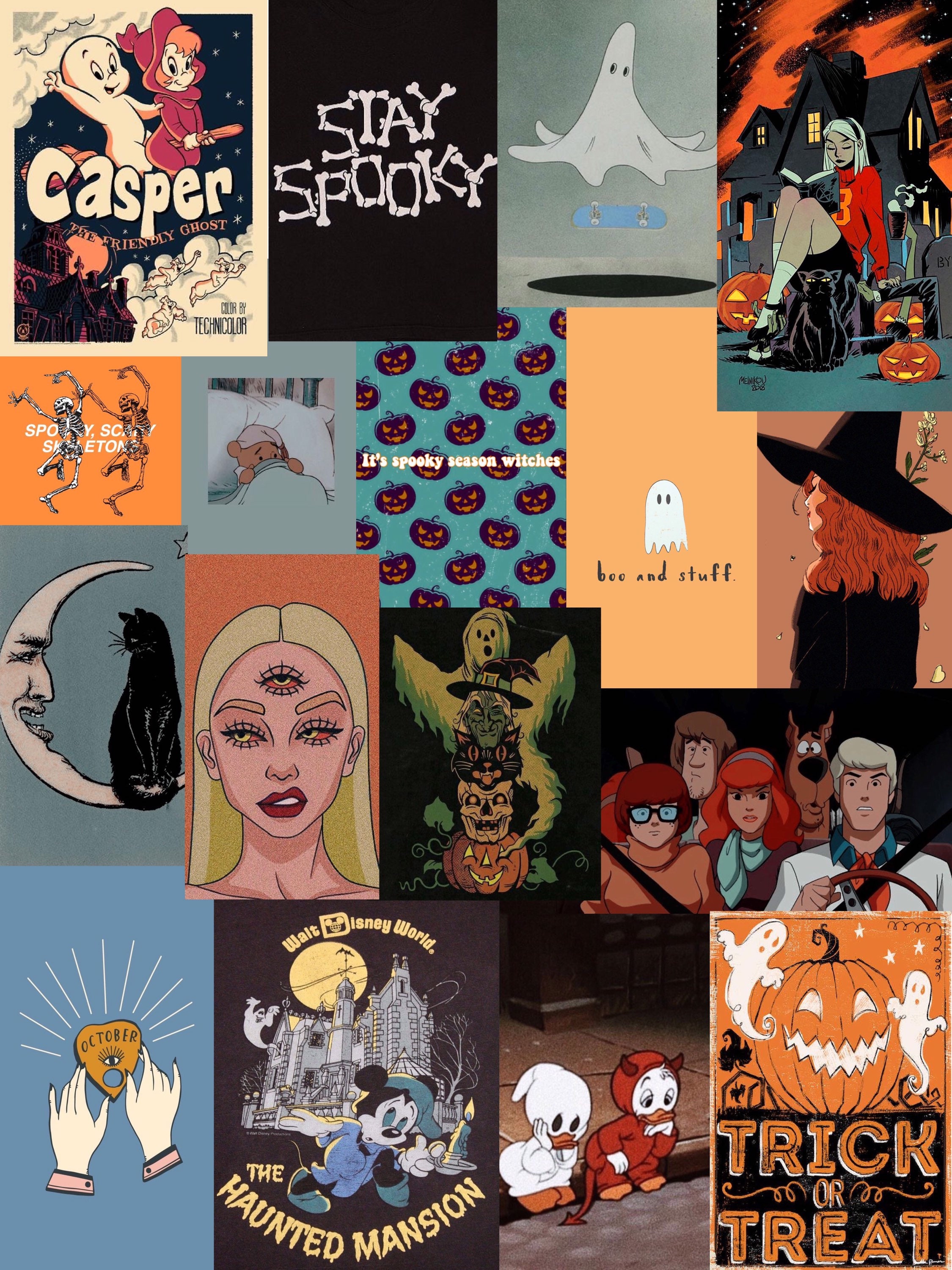 Retro Halloween Fall October Collage Pack Photo Kit - Etsy