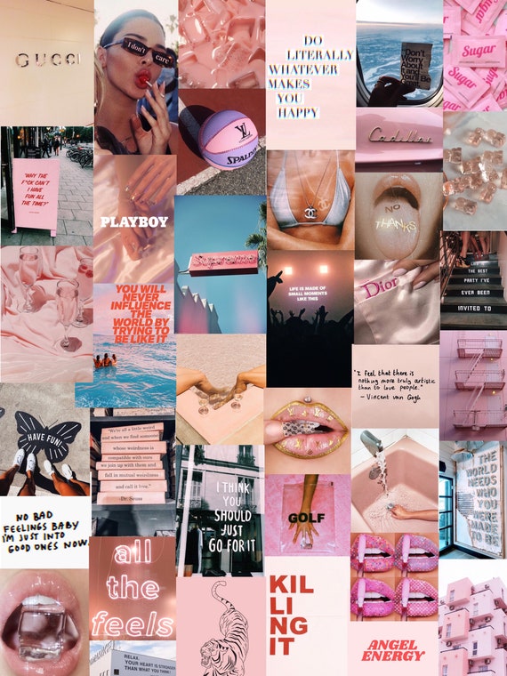 38 Vsco Aesthetic Pink Designer Collage Pack Photo Kit - Etsy