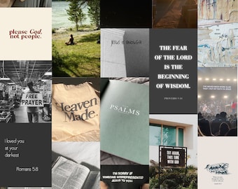 Jesus God Christian Wallpaper Collage Aesthetic Faith Wall Art Poster ...