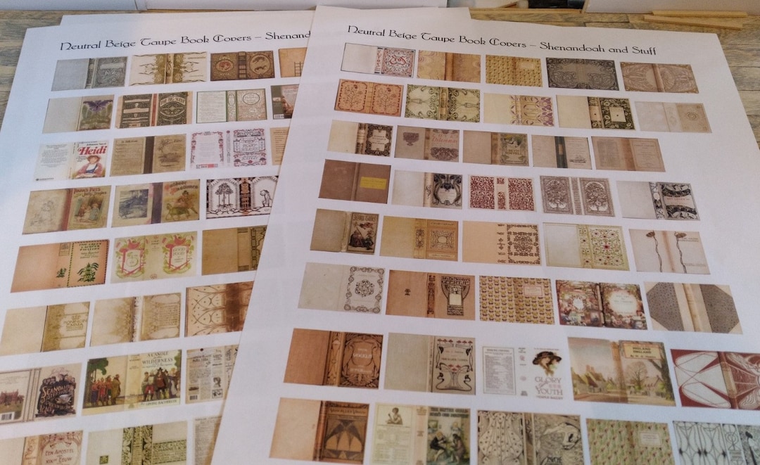 Dollhouse Book Covers Beige & Taupe - Etsy