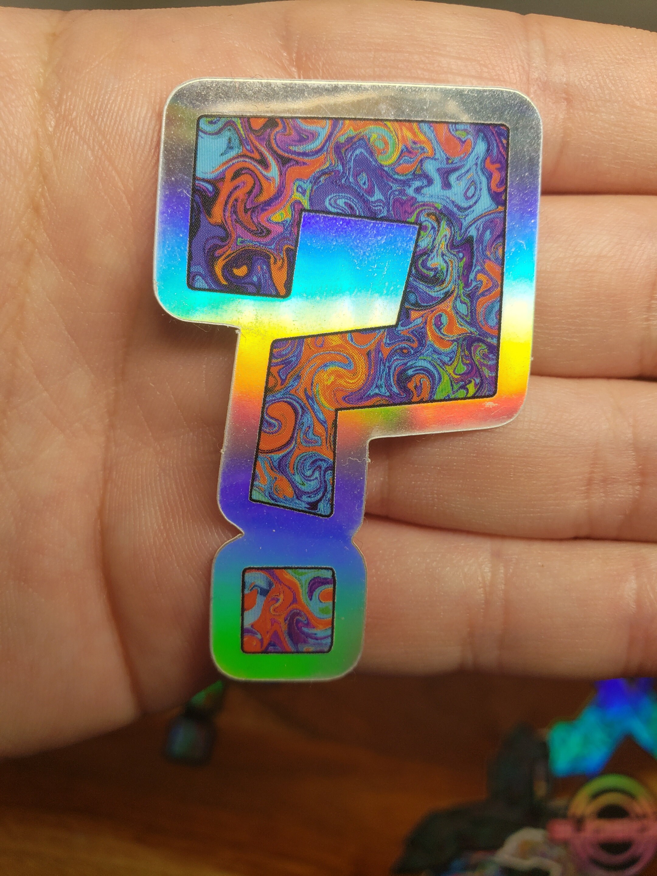 Tipper Question Mark Holographic Vinyl Sticker Pack 2-2.5 - Etsy