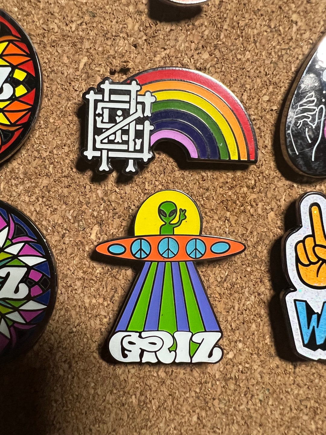 Griz UFO and Griz Rainbow Glow in the Dark Hard Enamel Pins by ...