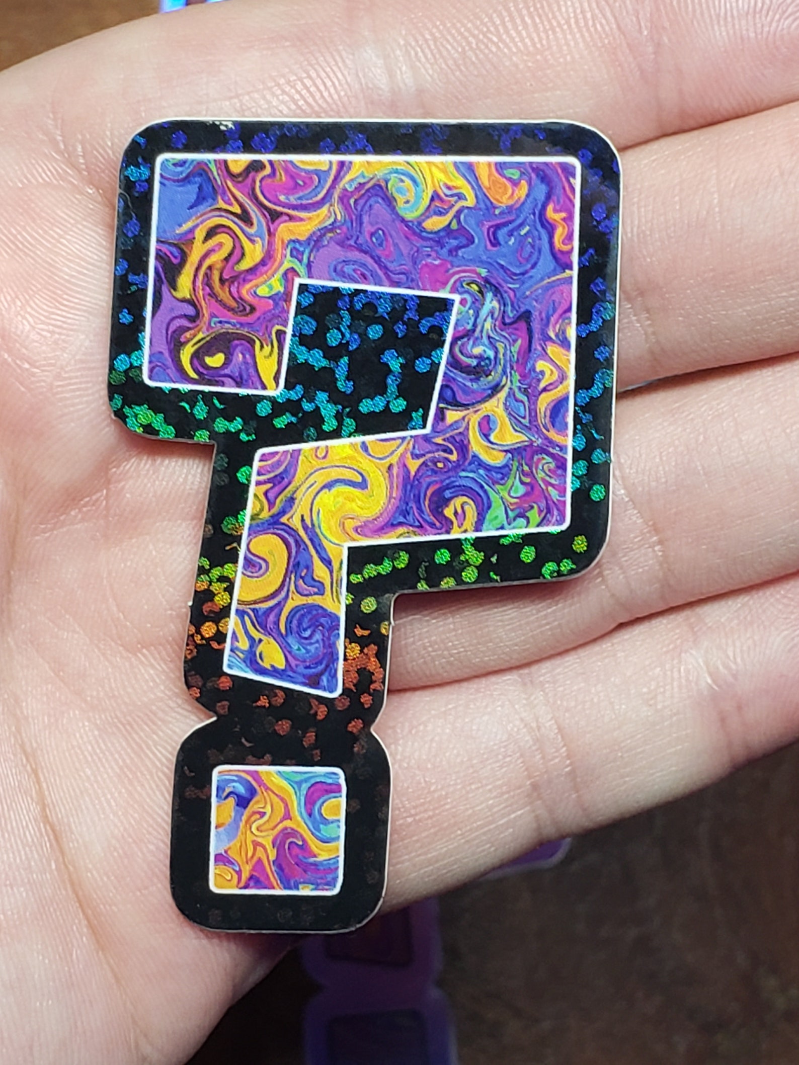 Tipper Question Mark Holographic Vinyl Sticker Pack 2-2.5 - Etsy