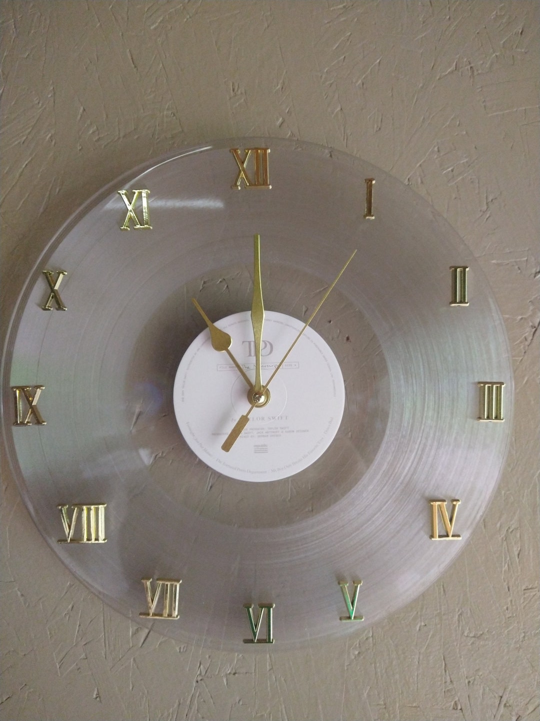 Taylor Swift Phantom Clear TTPD Vinyl Record Clock - Etsy