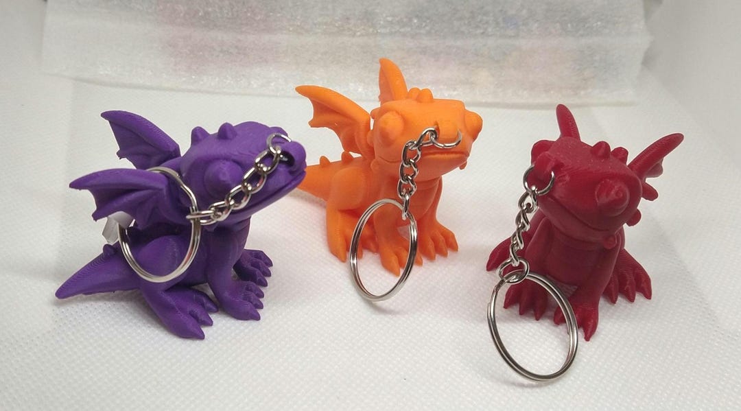 3D Printed Dragon Keychains - Etsy