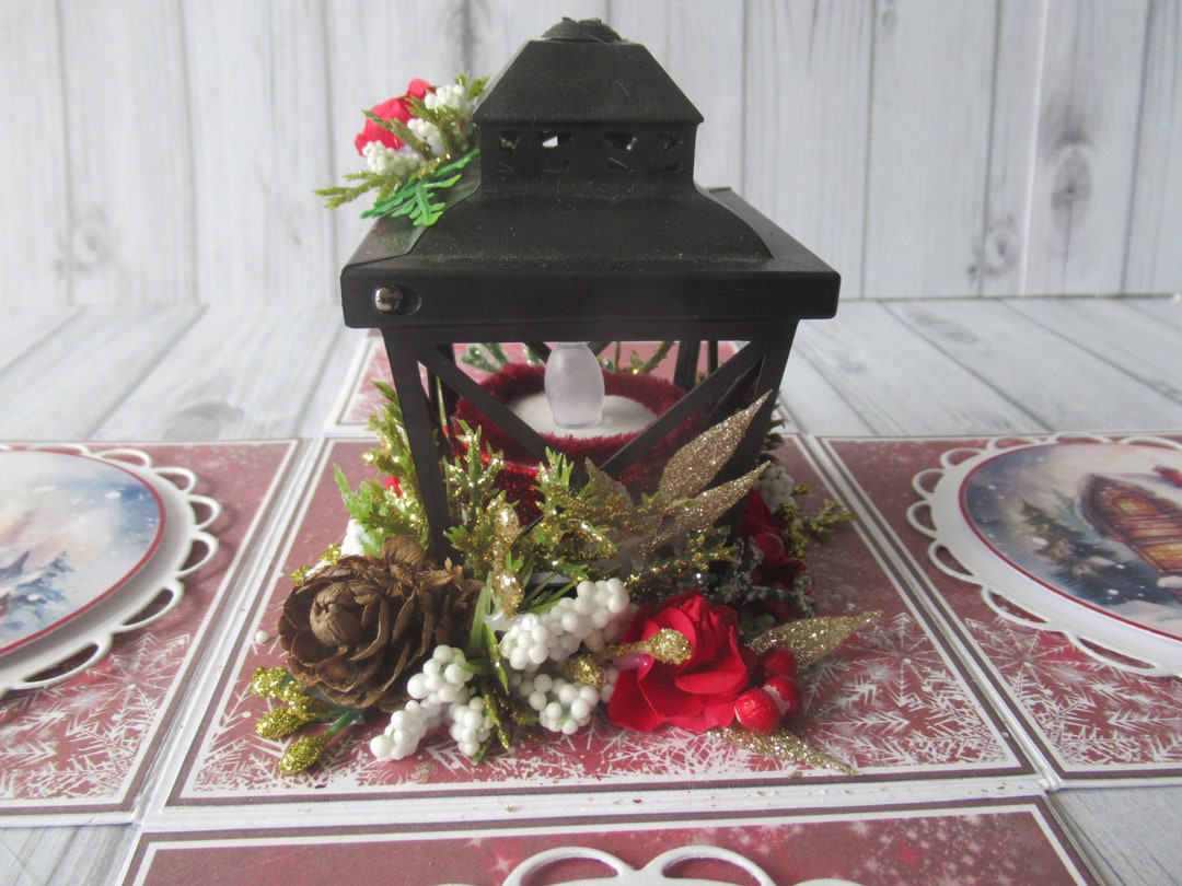 Red Christmas Lantern Exploding Box - Etsy UK
