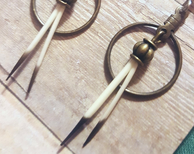 Native Ojibwe Made Twin Porcupine Quill Hoop Earrings - Etsy