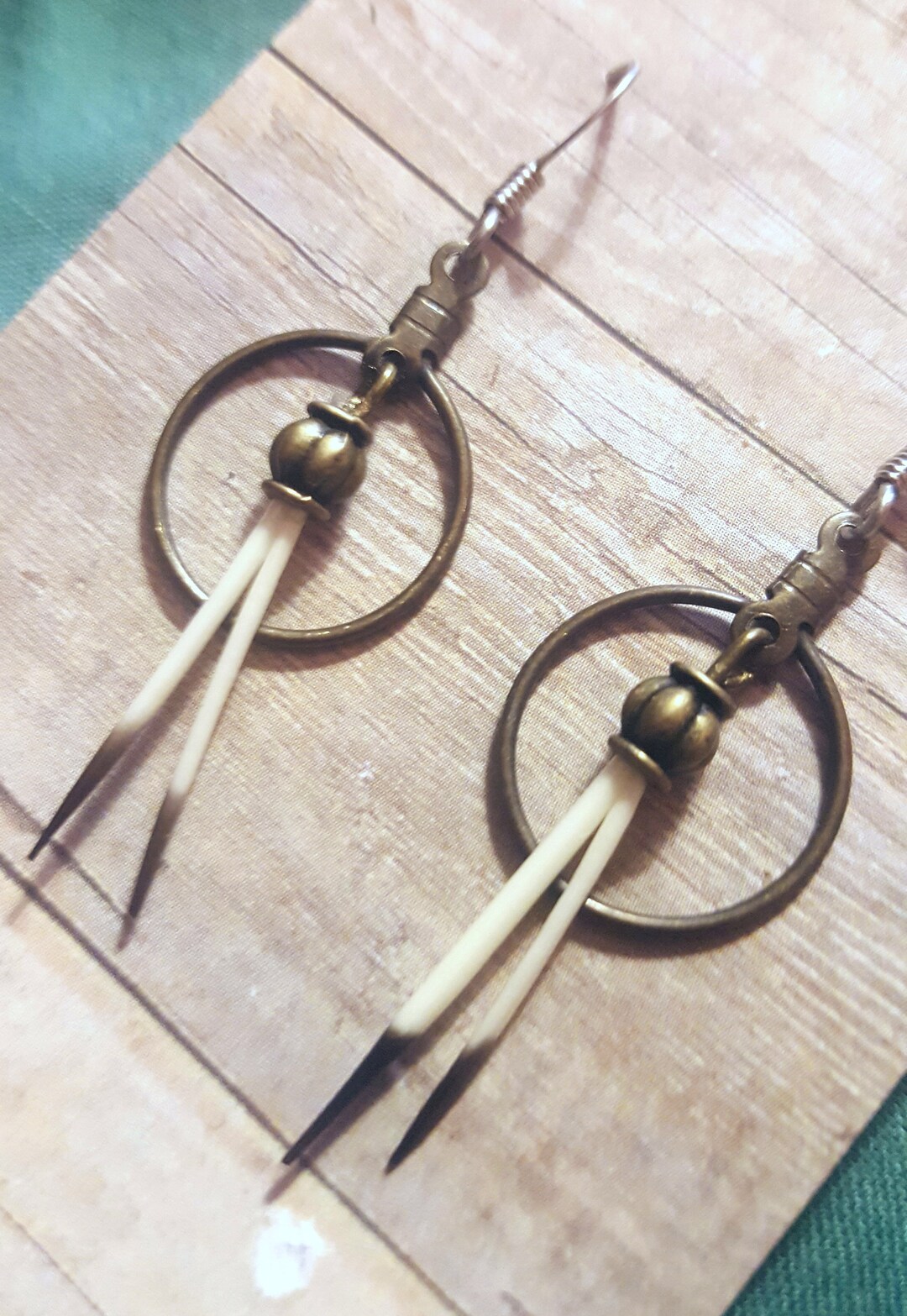 Native Ojibwe Made Twin Porcupine Quill Hoop Earrings - Etsy