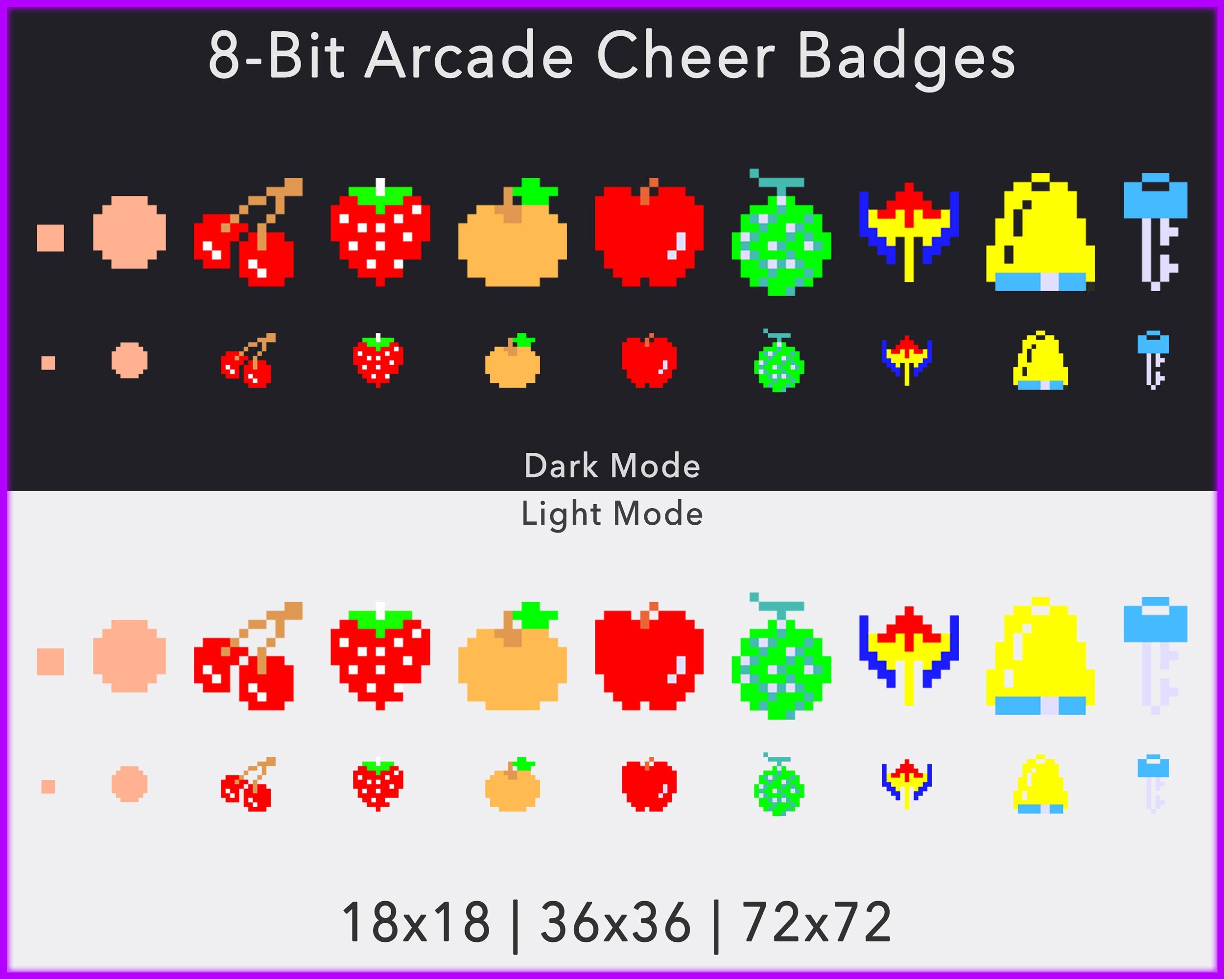 8 Bit Arcade Pac-man Twitch Cheer Badges - Etsy