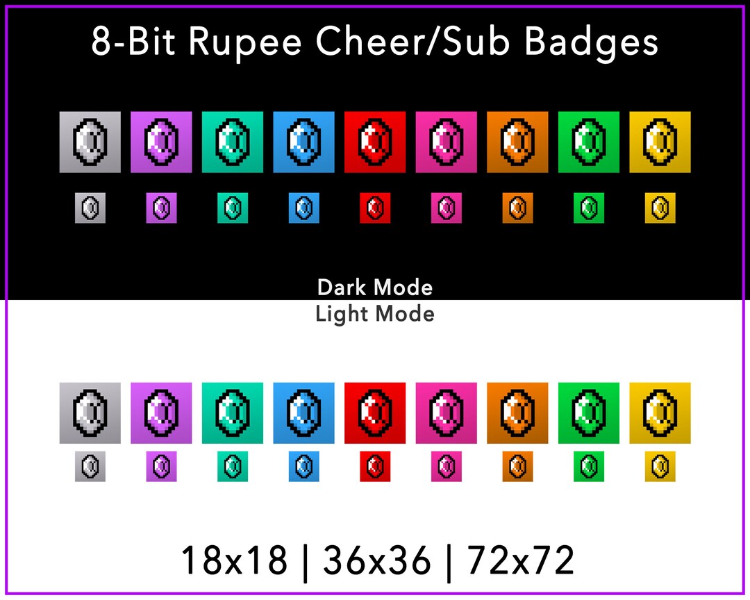 8 Bit Rupee Twitch Sub/cheer Badges - Etsy