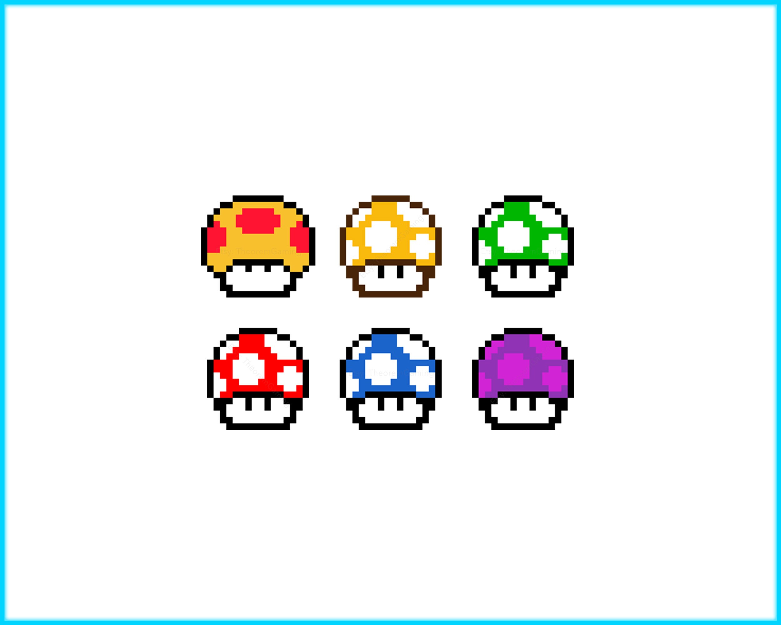 8 Bit Mushroom Mario Twitch Sub Badges - Etsy