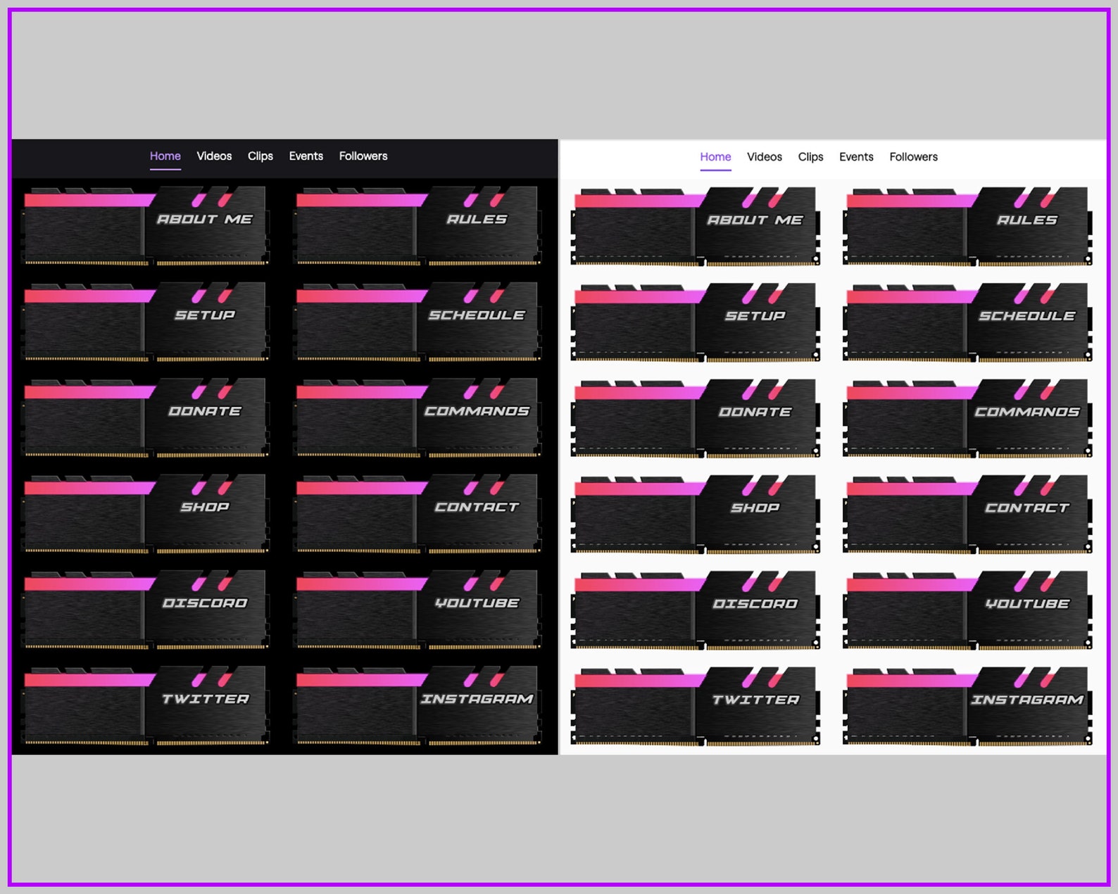 RGB Panels | Twitch Panel Pack - Etsy