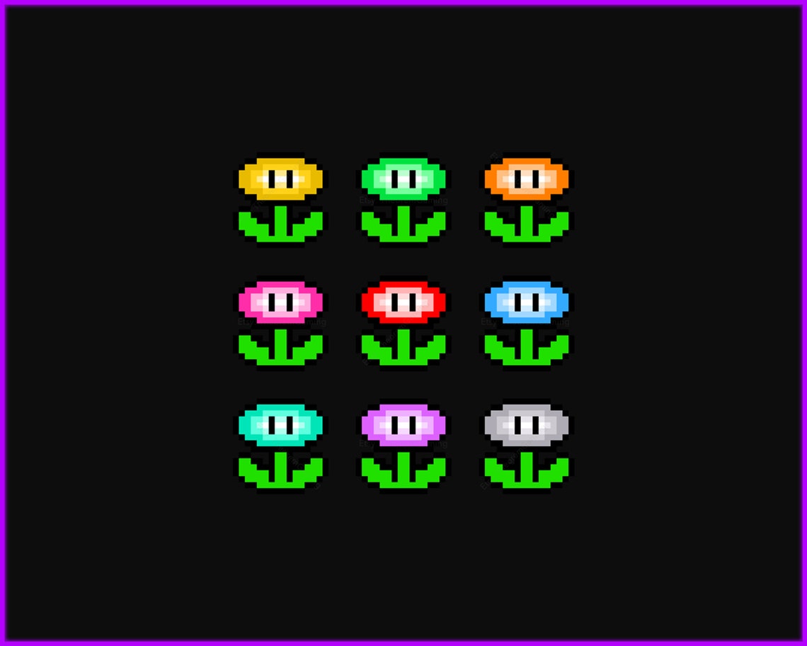 8-bit Flowers Mario Twitch Cheer Badges - Etsy
