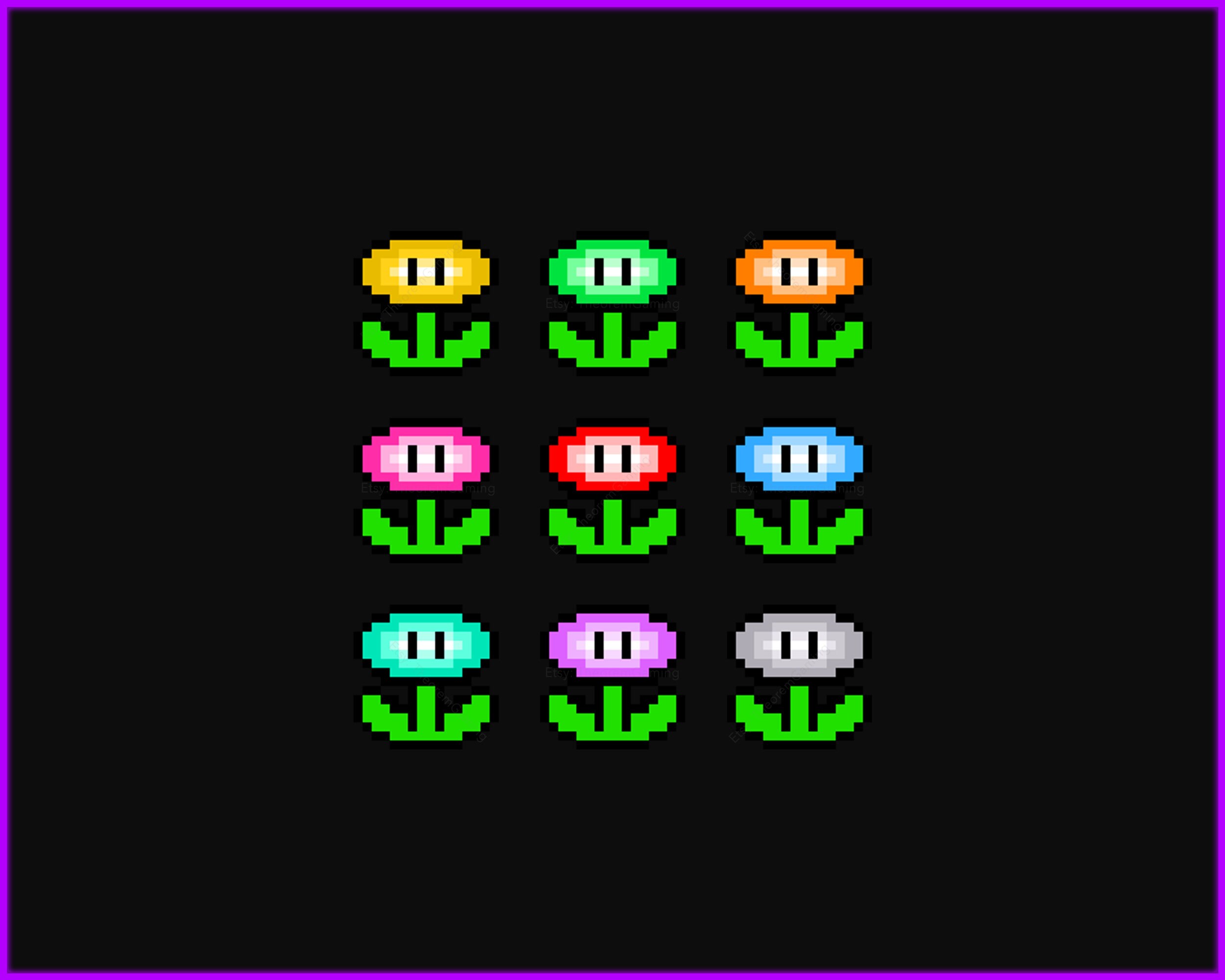 8-bit Flowers Mario Twitch Cheer Badges - Etsy