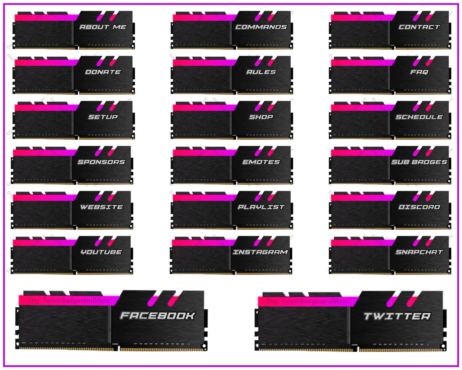 RGB Panels | Twitch Panel Pack - Etsy