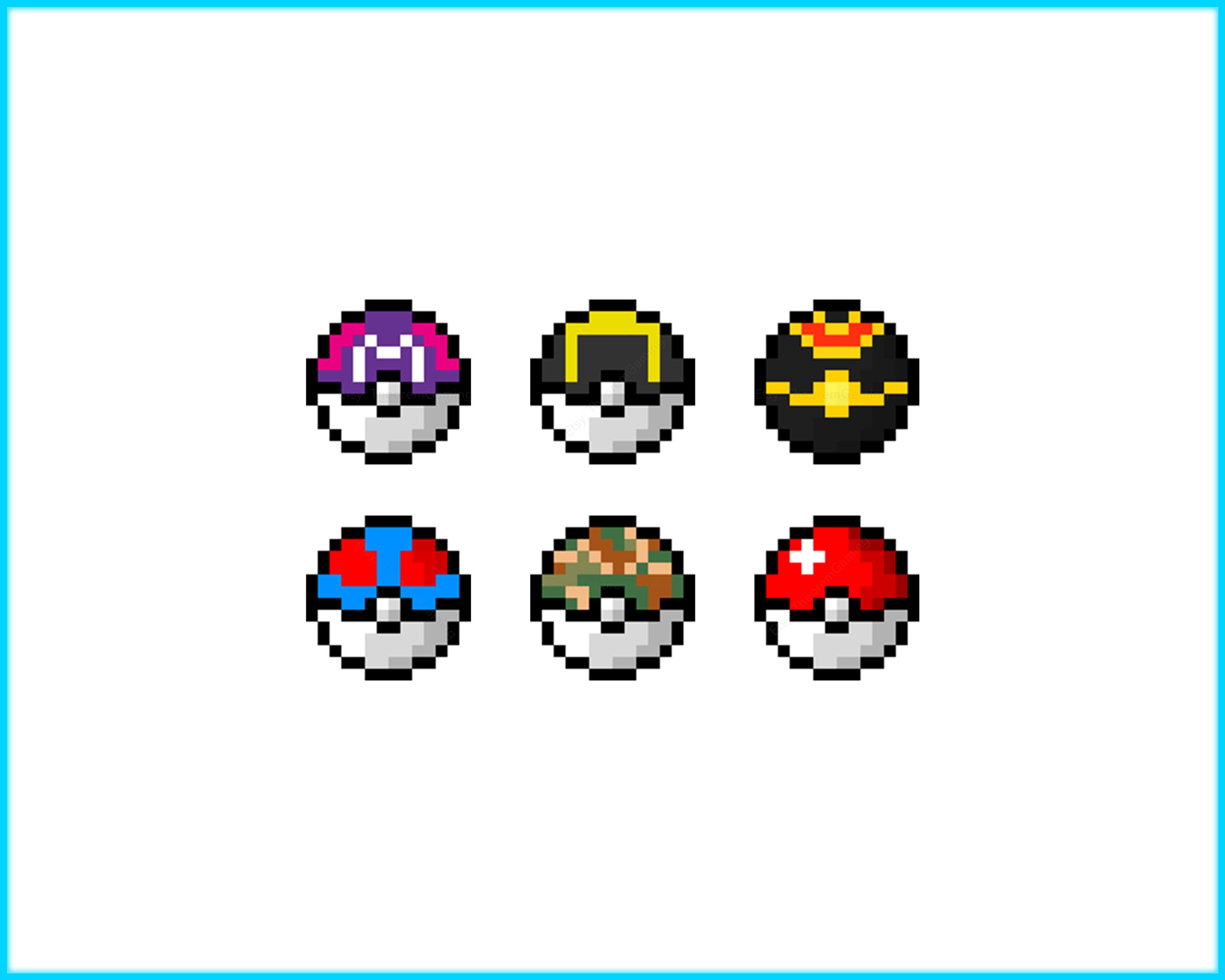 8 Bit Pokeball Pokemon Sub Badges - Etsy UK