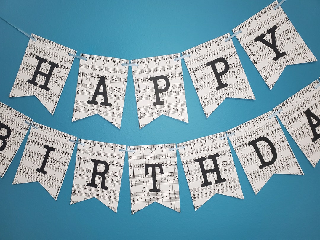 Broadway Musical Note Garland, Paper Bunting, Music Notes Banner ...