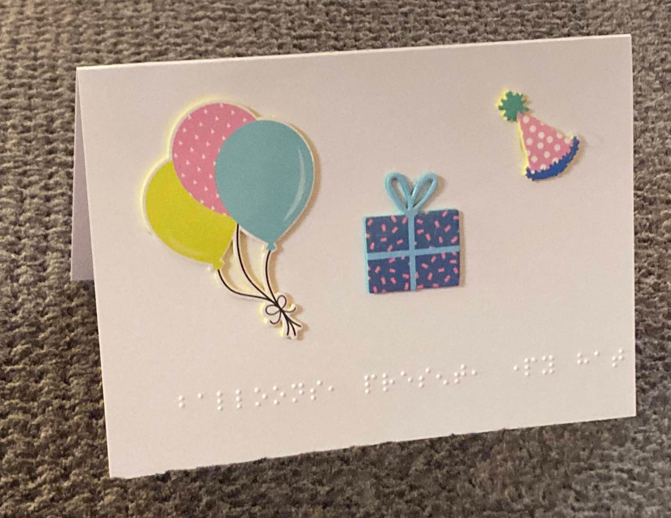 Braille Birthday Card Tactile, Textured, Customizable, Personalizable ...
