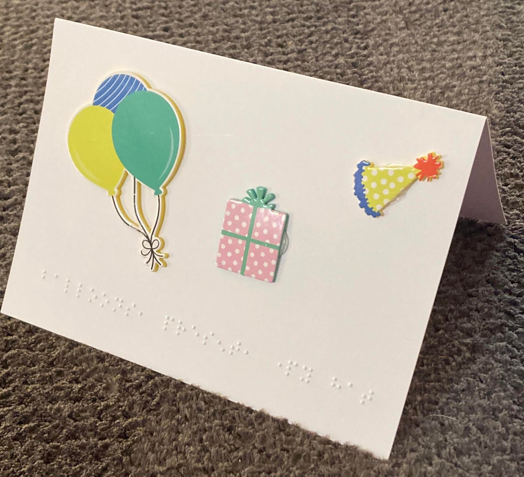 Braille Birthday Card Customizable, Personalizable, Textured, Tactile ...
