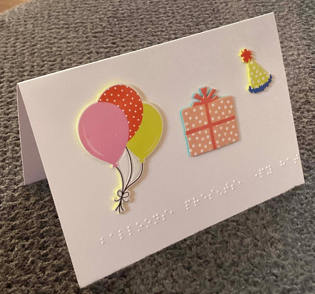 Braille Birthday Card Tactile, Textured, Customizable, Personalizable ...