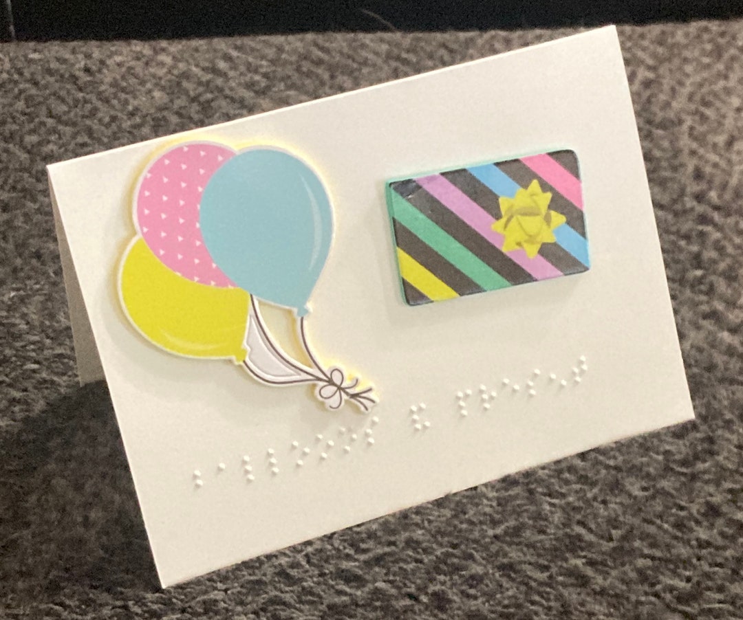 Braille Birthday Card - Tactile, Textured, Customizable, Personalizable ...