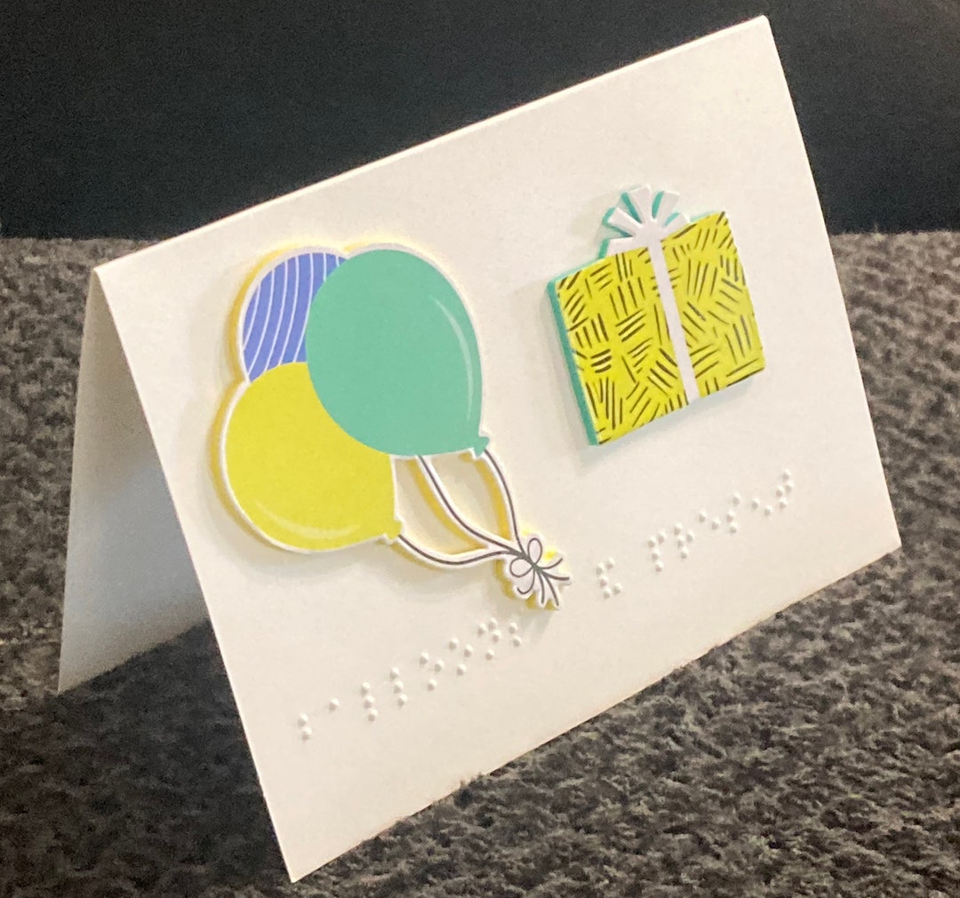 Braille Birthday Card Tactile, Textured, Customizable, Personalizable ...