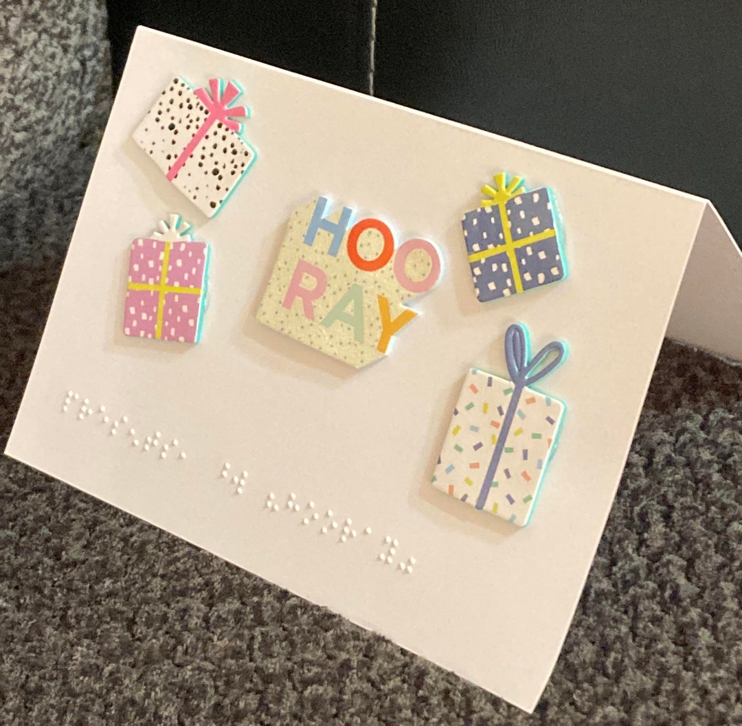 Braille Birthday Card - Tactile, Textured, Customizable, Personalizable ...